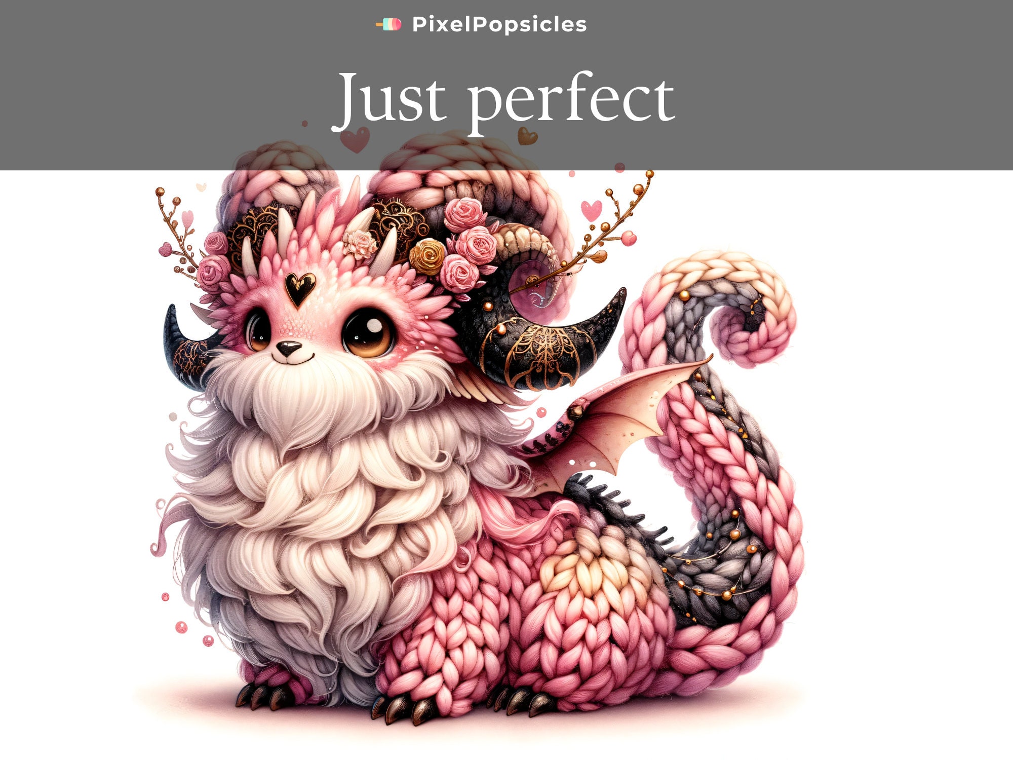 Cute Fluffy Dragon Clipart Bundle 10 High Quality Png Digital Downloads ...