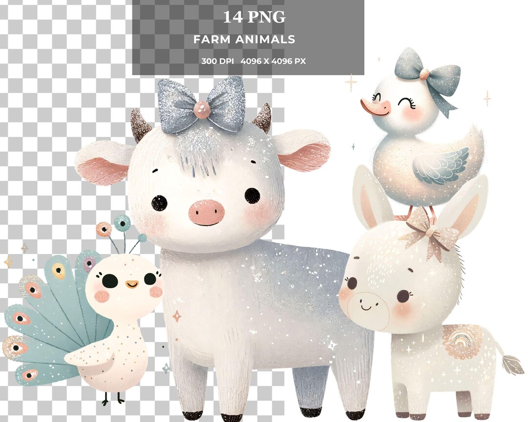 Farm Animals Clipart Bundle – Cute Watercolor Barnyard Animal Pngs ...