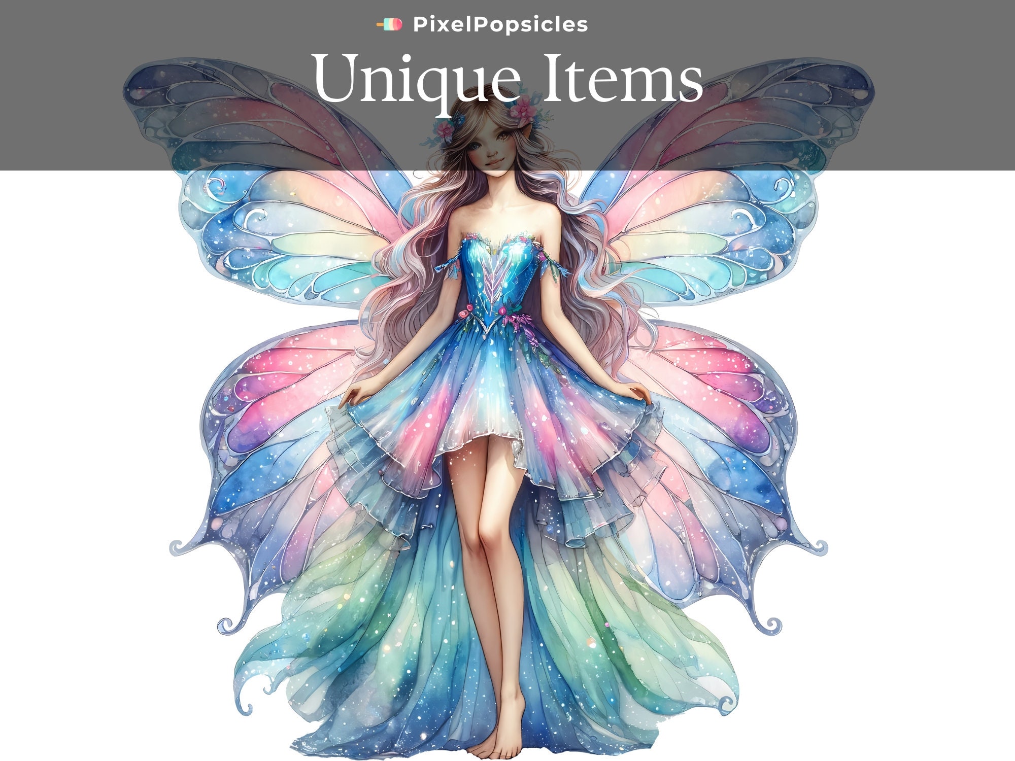 10 Beautiful Watercolor Fairy Transparent Clipart Fairy Clip Art Set ...