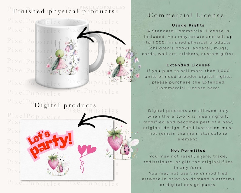 Kawaii Spring Bugs Clipart Bundle | 13 PNG Transparent Watercolor ...