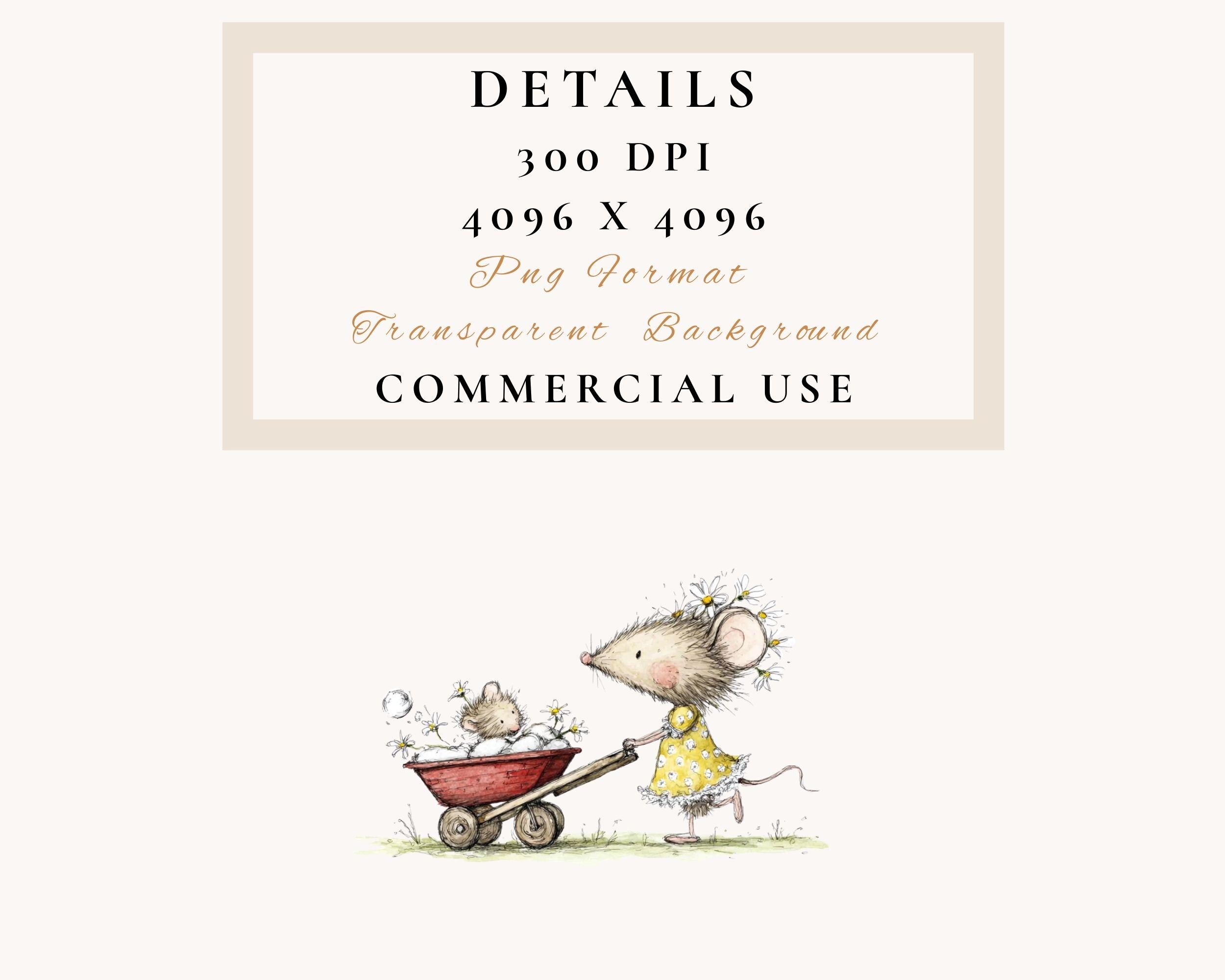 Country Mouse Clipart: 15 Whimsical Animal PNG Illustrations Digital ...