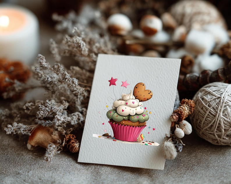 Quirky Cupcake Clipart: 12 PNG Illustrationen Digital Download ...
