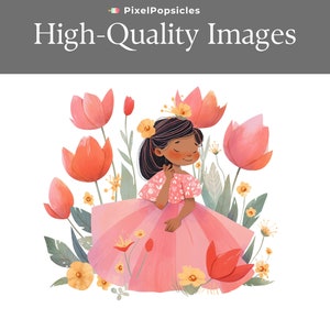 Red Princess Watercolor Clipart Set: Floral Nursery Art (digital ...