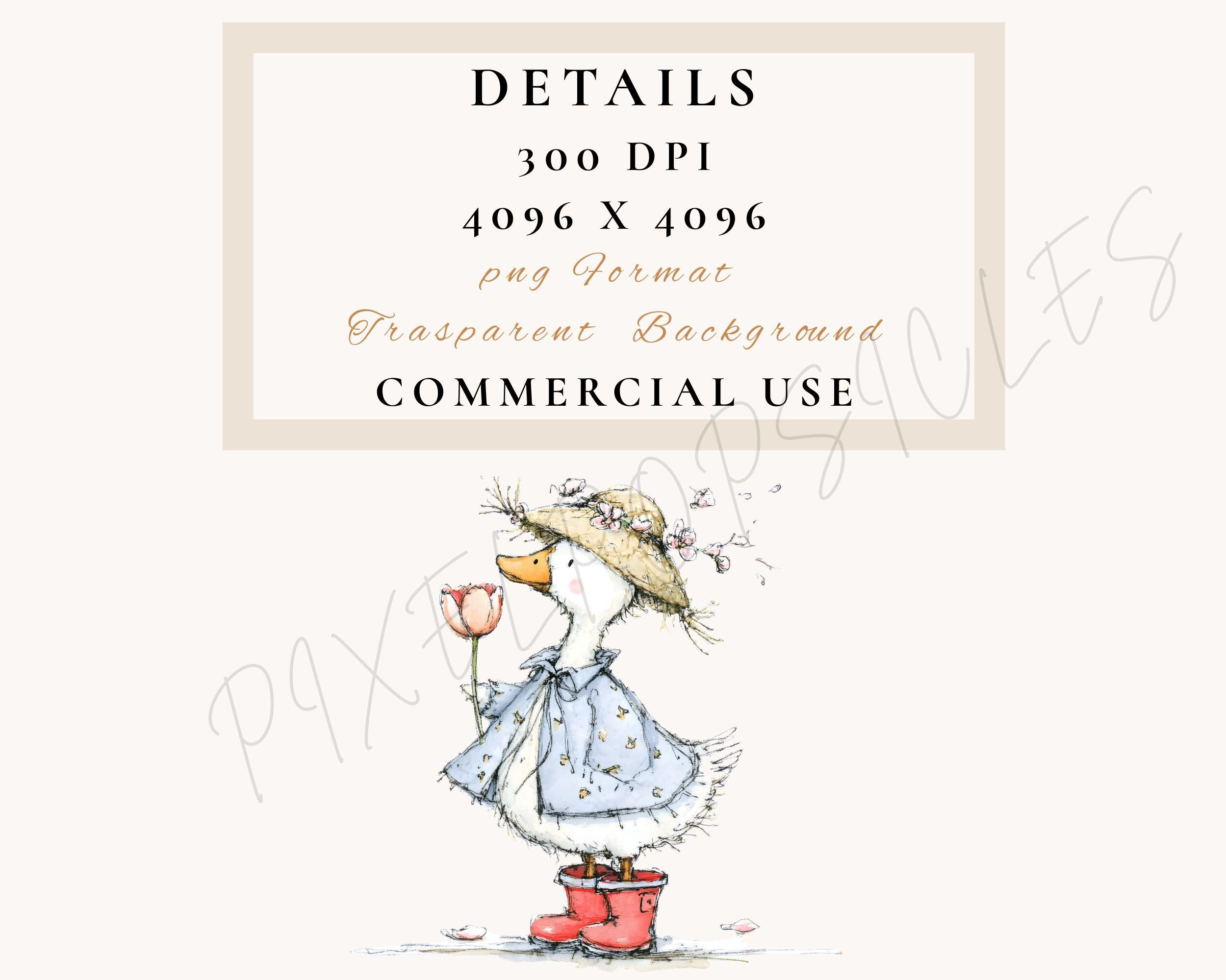 Watercolor Duck Clipart – Baby Farm Animals, Easter Floral Nursery Art ...