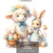 10 Watercolor Pastel Bunnies Easter Clipart Easter-themed Attire PNG ...