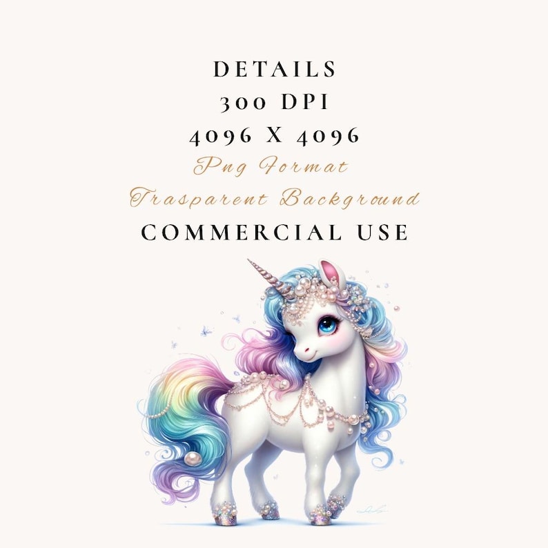 Pastel Unicorn Clipart: Watercolor PNG Graphics, Nursery Art ...