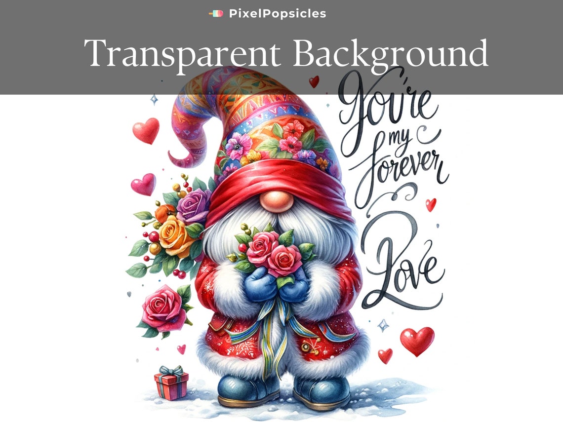 Valentines Gnome Clipart Bundle, Valentines Clipart, Valentines Png ...