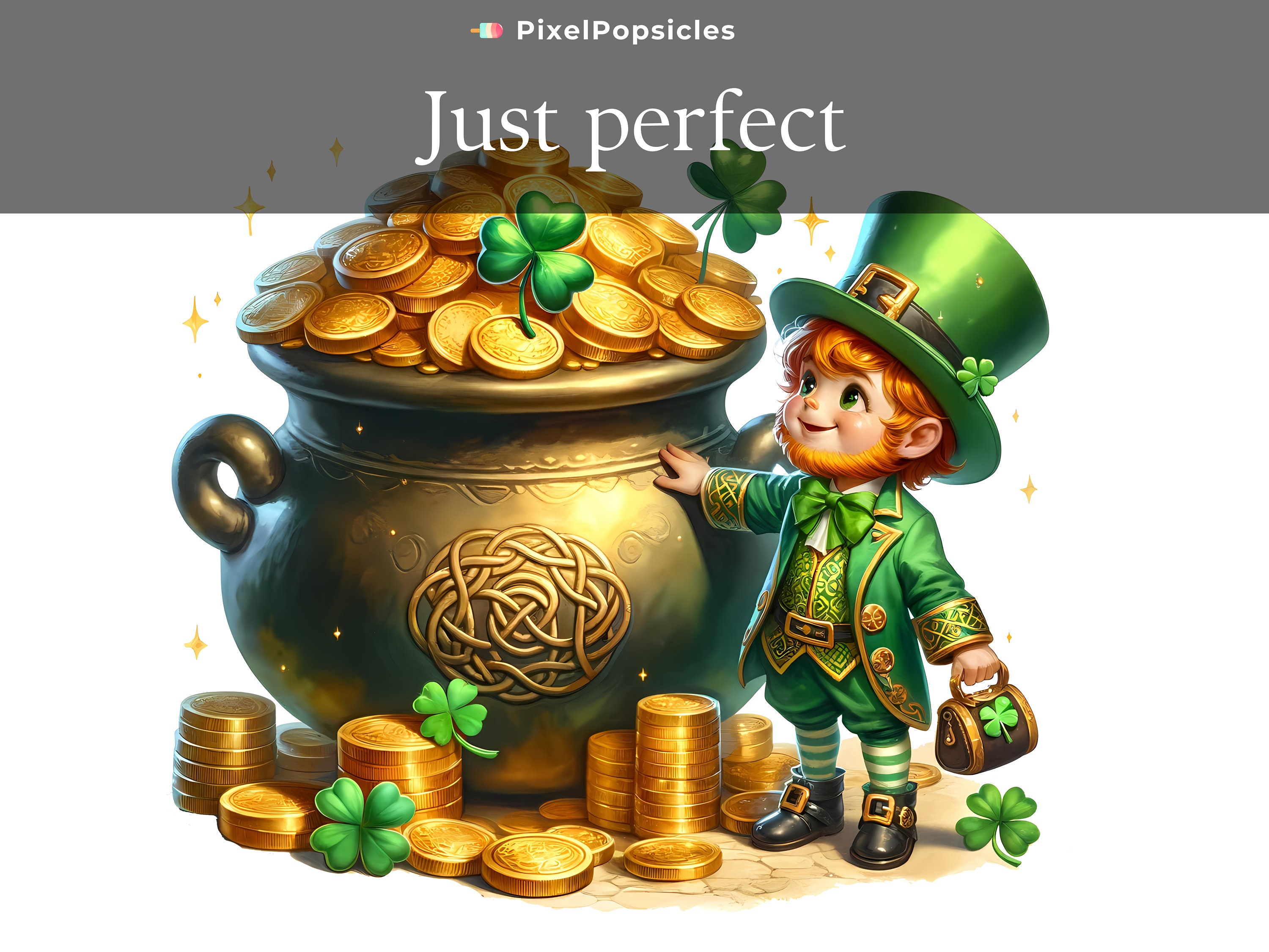 Pot of Gold Clipart, Shamrock Clipart, St Patrick's Day PNG, Green ...
