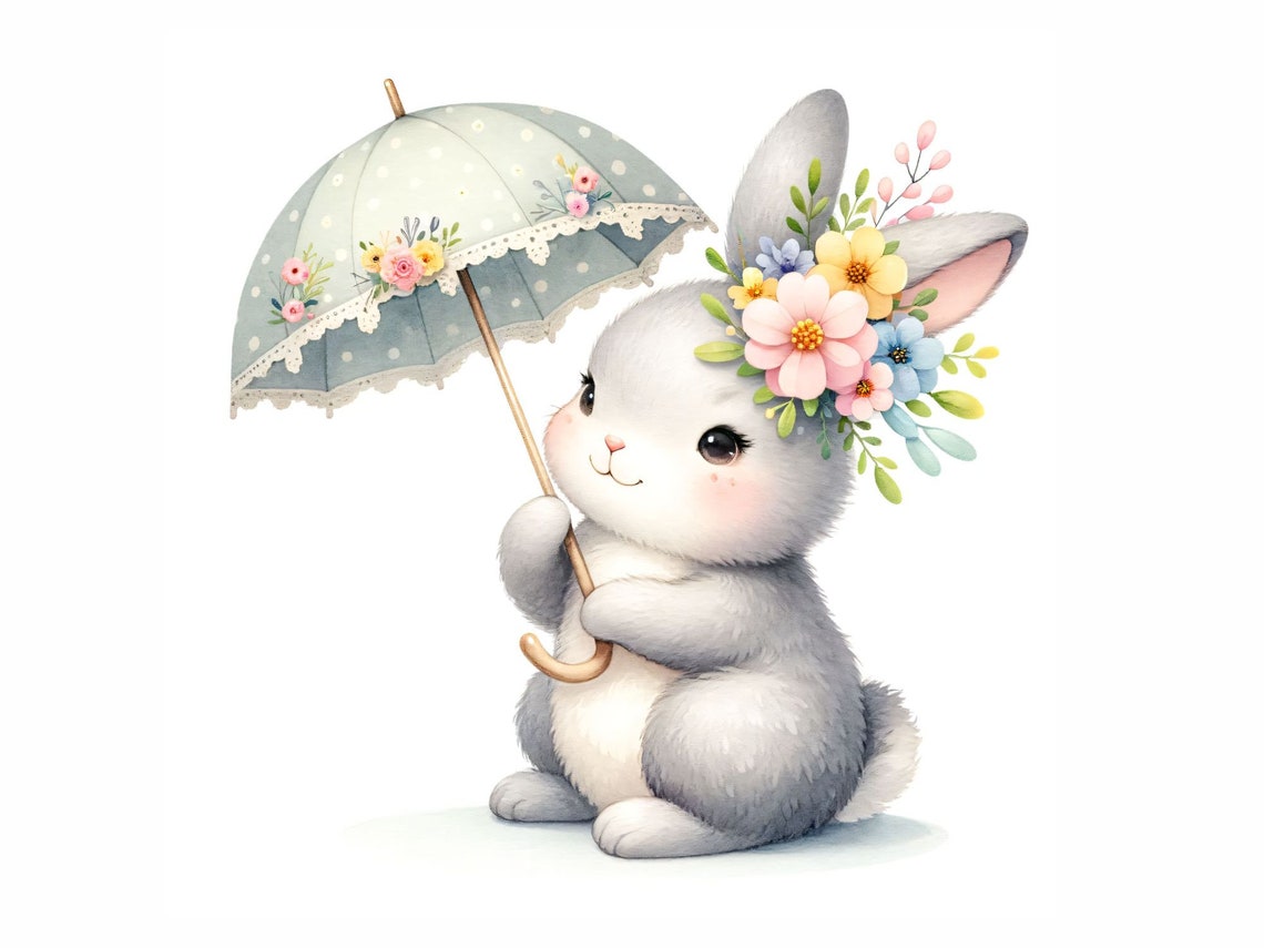 14 Cute Bunniesjpg Sweet Bunnies Spring Floral Bouquets Nursery Decor ...