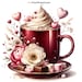 Love Hot Chocolate Clipart: Valentine's Day PNG Graphics (digital ...
