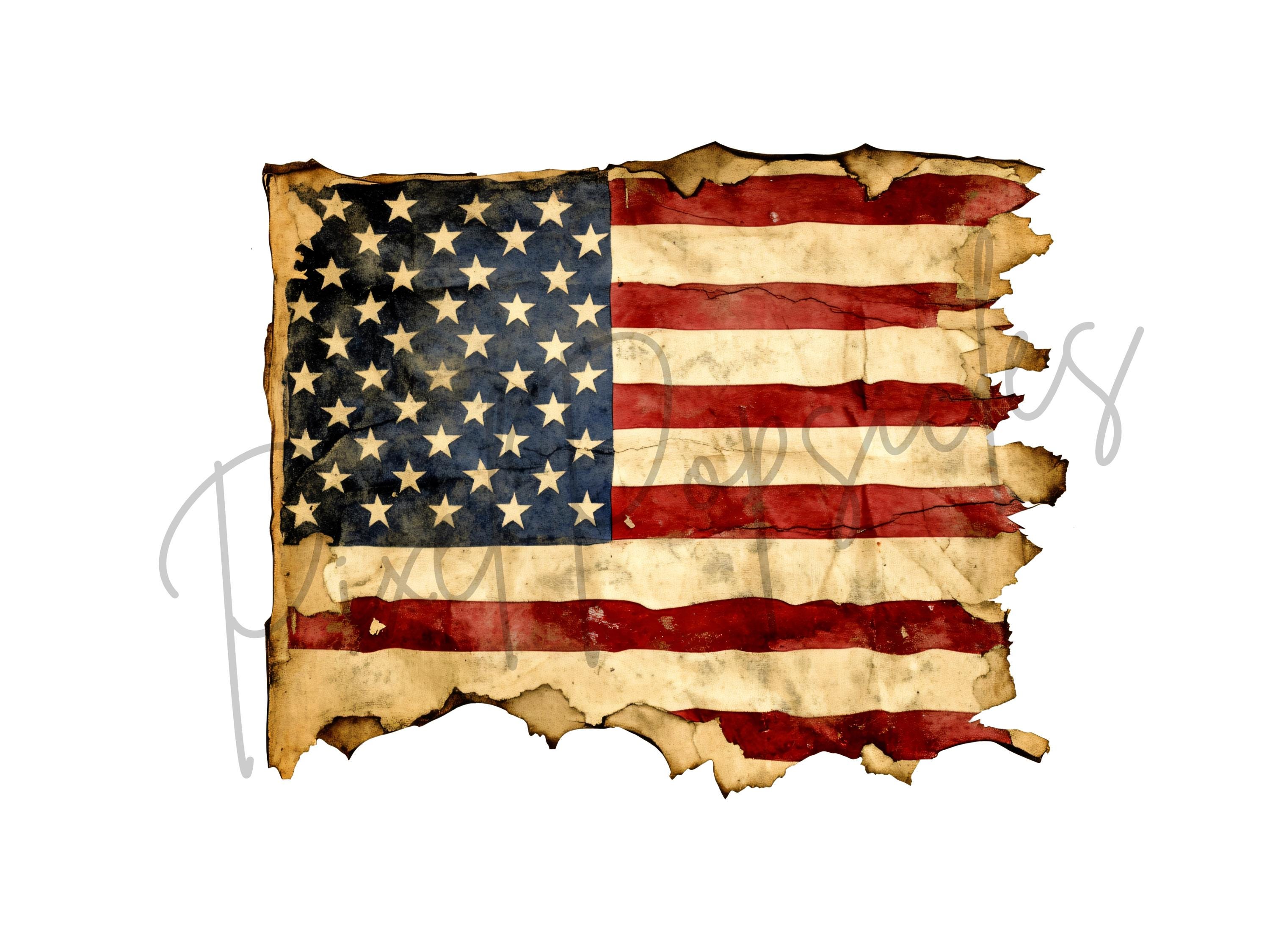 Distressed American Flag PNG: Vintage Patriotic Art (digital Download ...