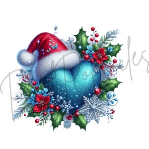 Festive Christmas Heart Clipart Bundle - 14 PNG Files, Junk Journals ...