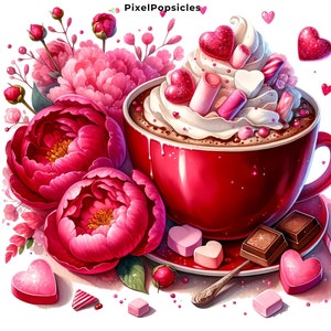 Love Hot Chocolate Clipart - 11 High Quality Pngs, Memory Books, Junk ...