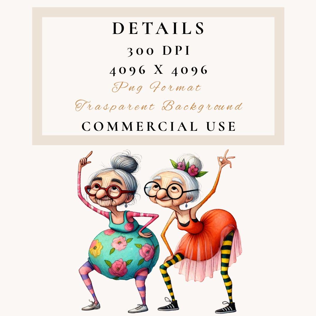 Funny Old Friends PNG Clipart: Scrapbook & Card Designs (digital ...