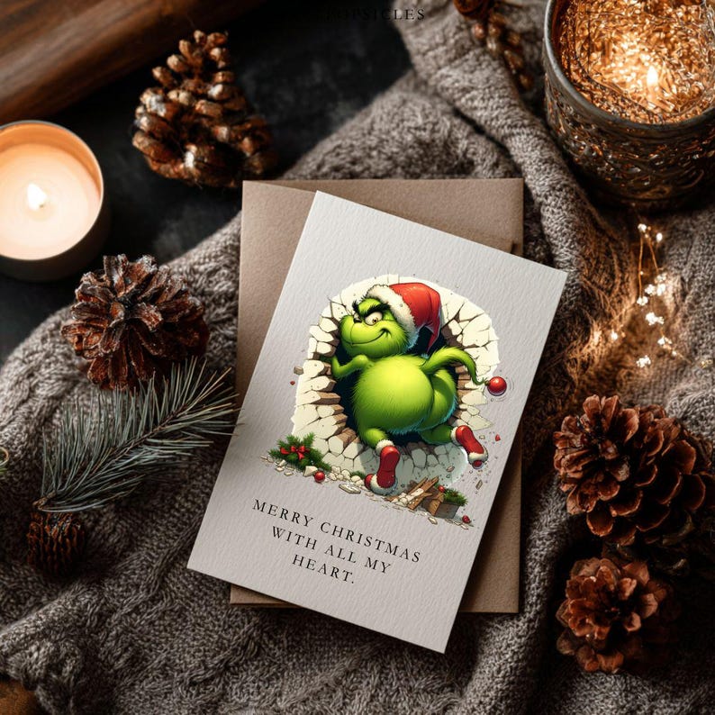 Christmas Party Grouch Clipart: Funny Green PNG Download 1# - Etsy