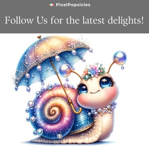 Snails Clipart, 12 PNG Watercolor, Colorful Clip Art, Spring Easter ...