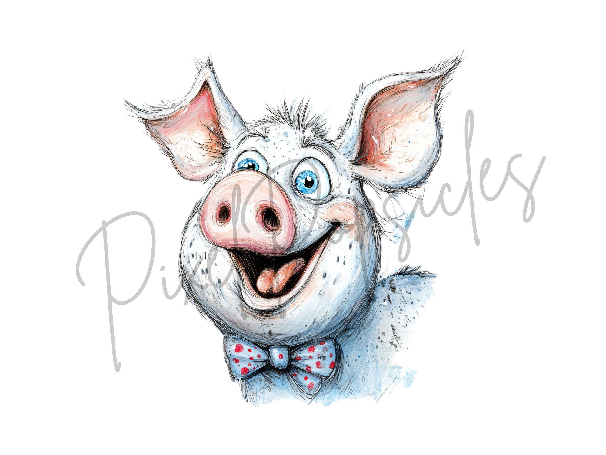 Funny Pig PNG Clipart: Playful Farm Animal Art (digital Download) - Etsy