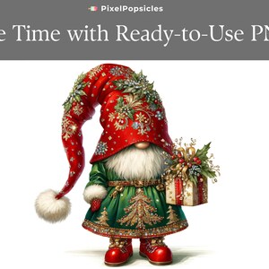 Red Christmas Gnomes Clipart | 12 PNG Files | Christmas Clipart ...