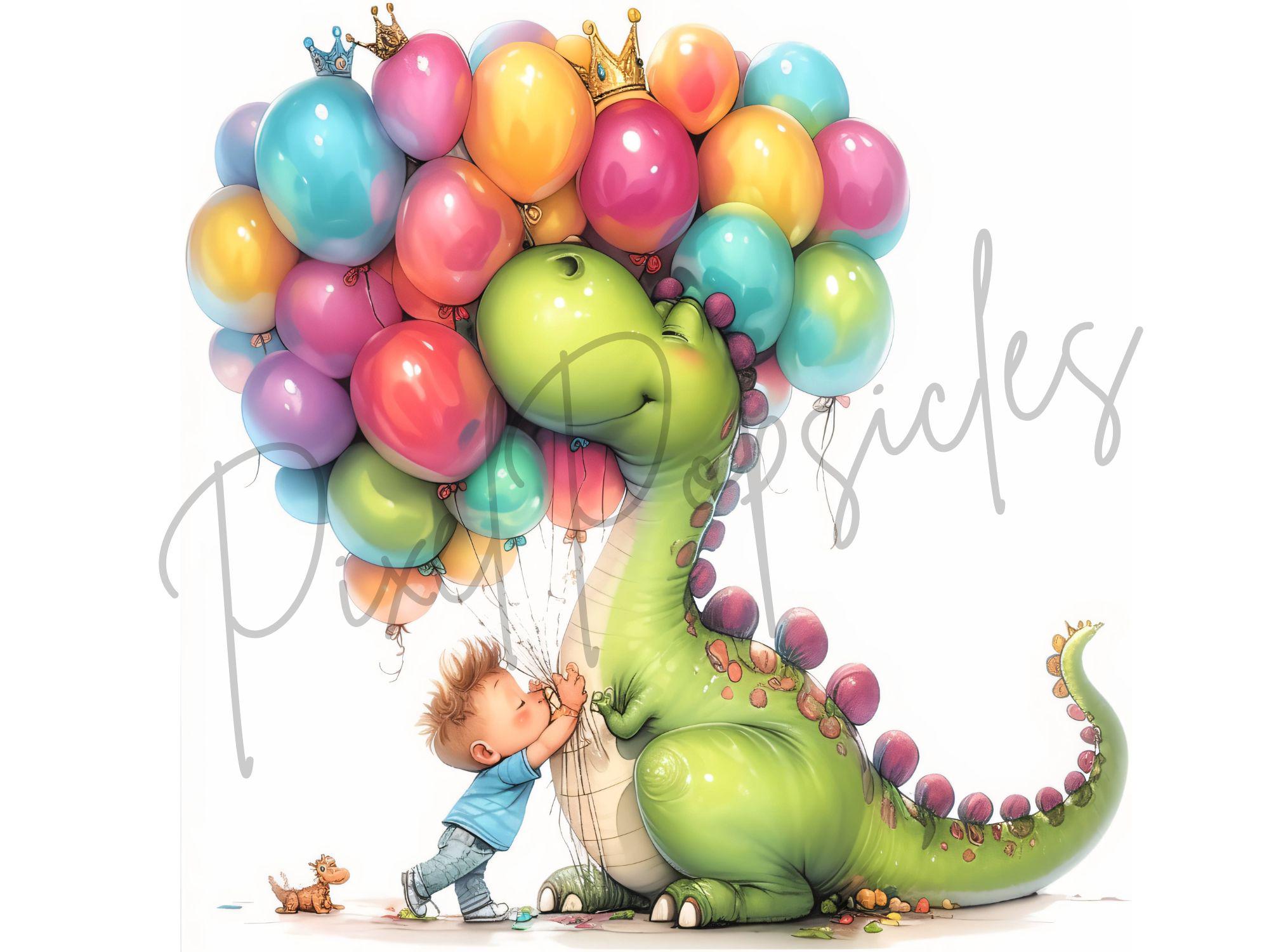 Dinosaur Birthday Party Clipart: Dino-themed Illustrations (digital ...