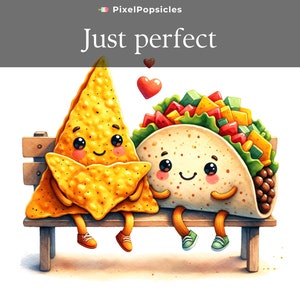 15 Watercolor Png Cute Perfect Pair Food Valentine Clipart, Hamburger ...