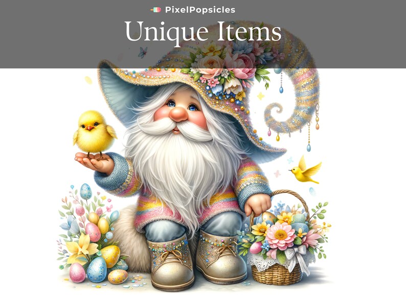 12 Easter Gnomes Watercolor Clipart PNG, Spring Flowers Easter Eggs ...