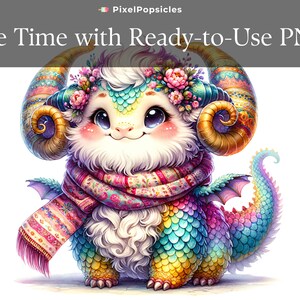 Cute Fluffy Dragon Clipart Bundle 10 High Quality Png Digital Downloads ...