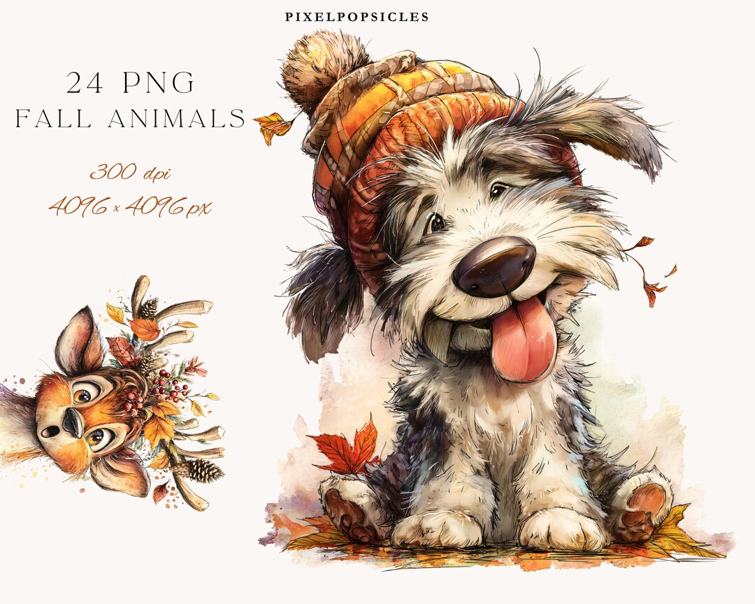 Autumn Woodland Animals Clipart Bundle: Fall Forest PNG Images (digital ...