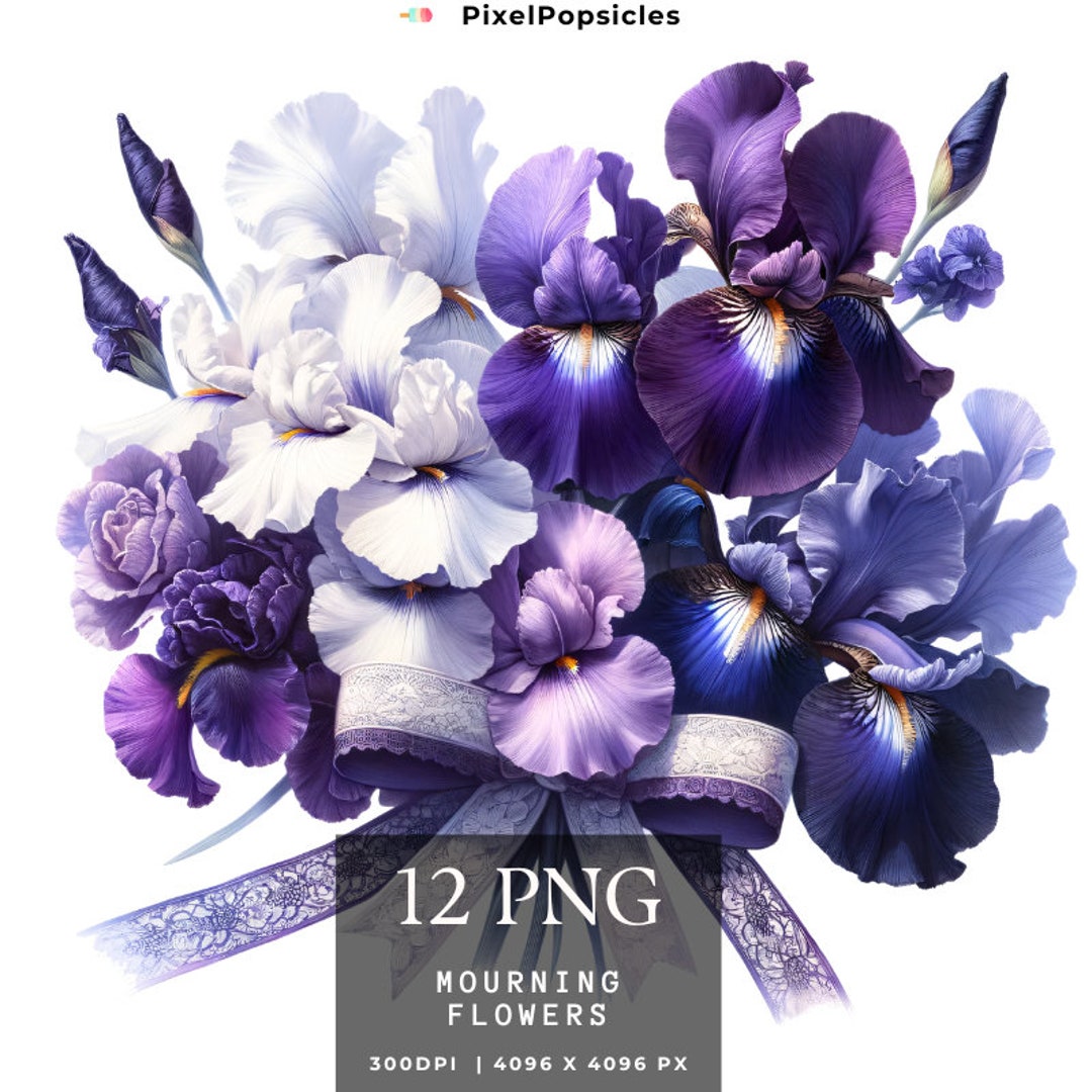 12 Mourning Flowers Digital Download, Image, Instant Download, Vintage ...