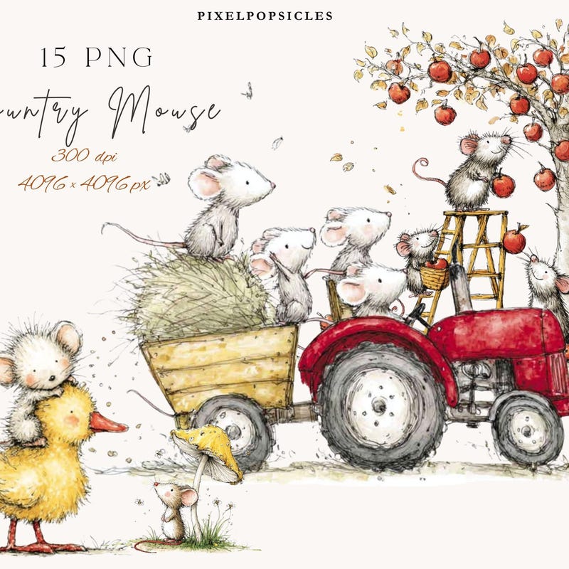 Country Mouse Clipart - Etsy UK