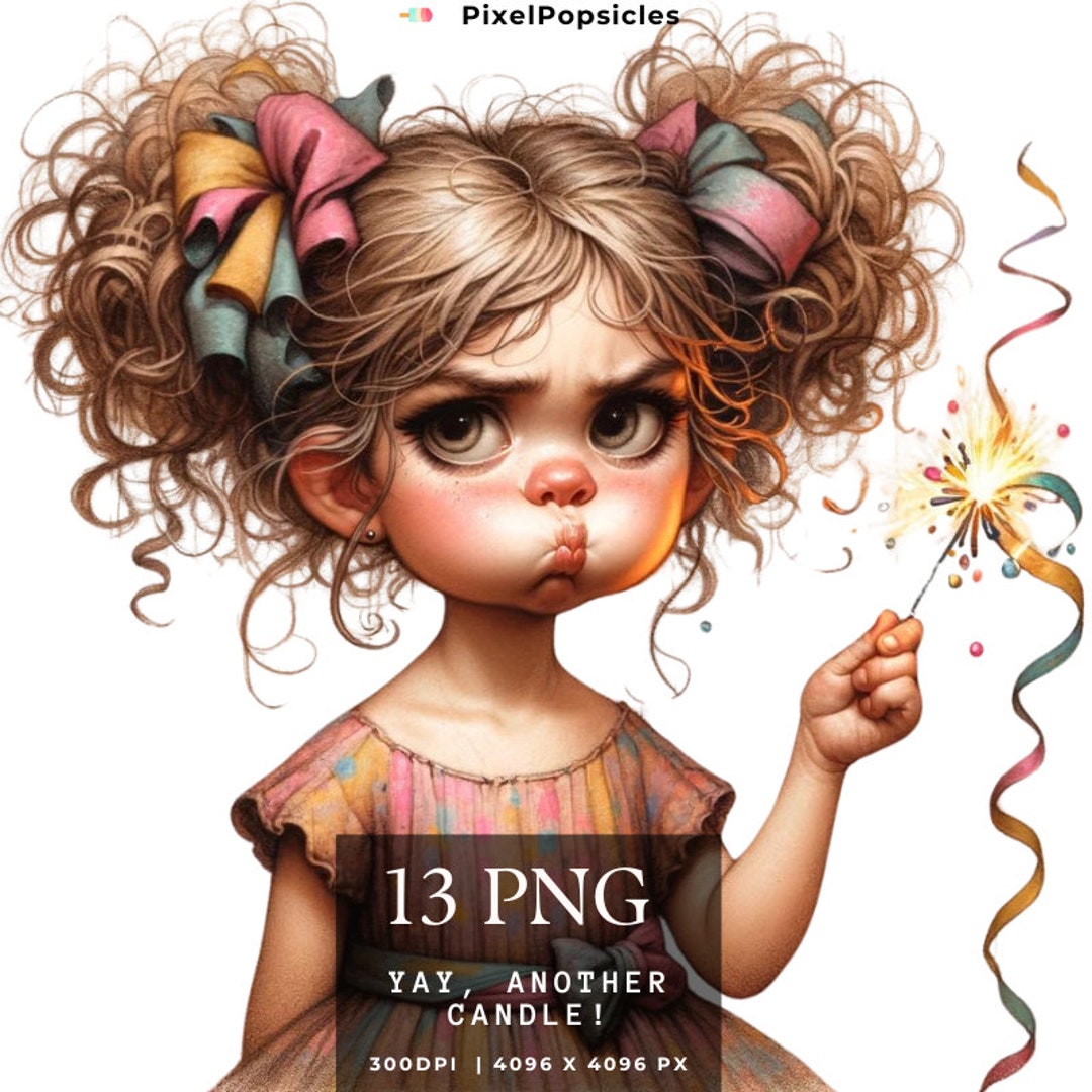 13 Whimsical Party Girls: Funny Birthday Graphics for Crafts and Decor ...