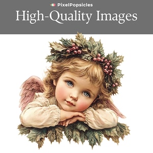 Watercolor Christmas Angels PNG Clipart, Scrapbook Graphics (digital ...