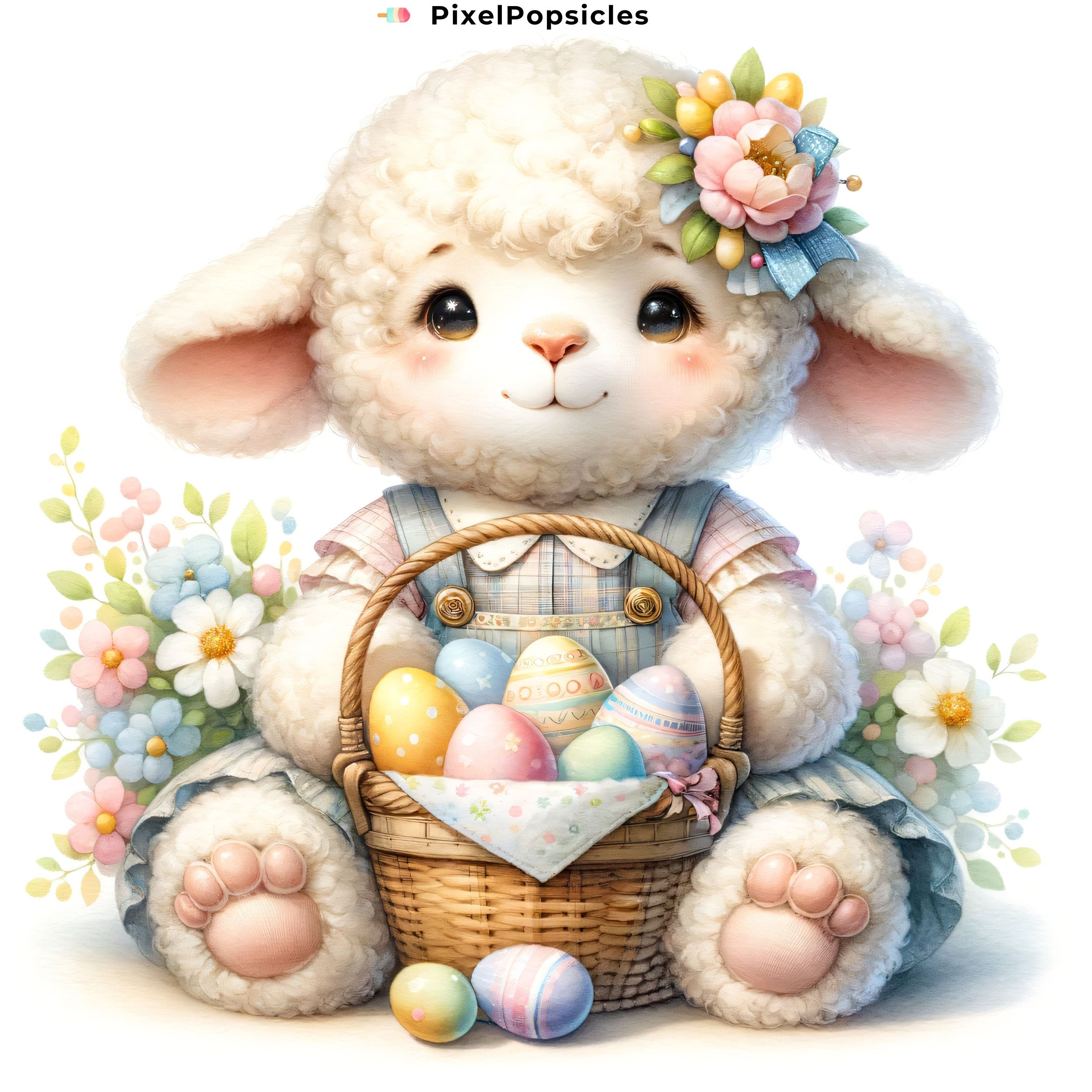 10 Cute Little Lamb JPG, Easter Lamb Clipart JPG, Scrapbooking, Card ...