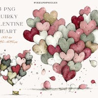 Cute Love Bug PNG Clipart Bundle, Transparent Backgrounds, Digital ...