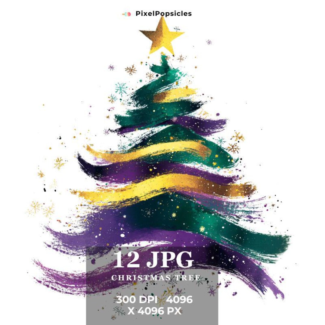 Christmas Tree Clipart: Festive Winter Holiday Graphics (digital ...