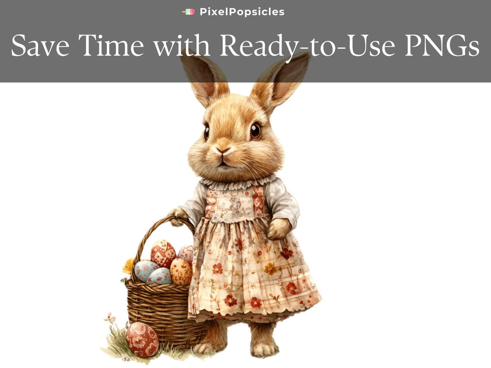 Watercolor Easter Bunny Clipart: Pastel Bunnies PNG (digital Download ...