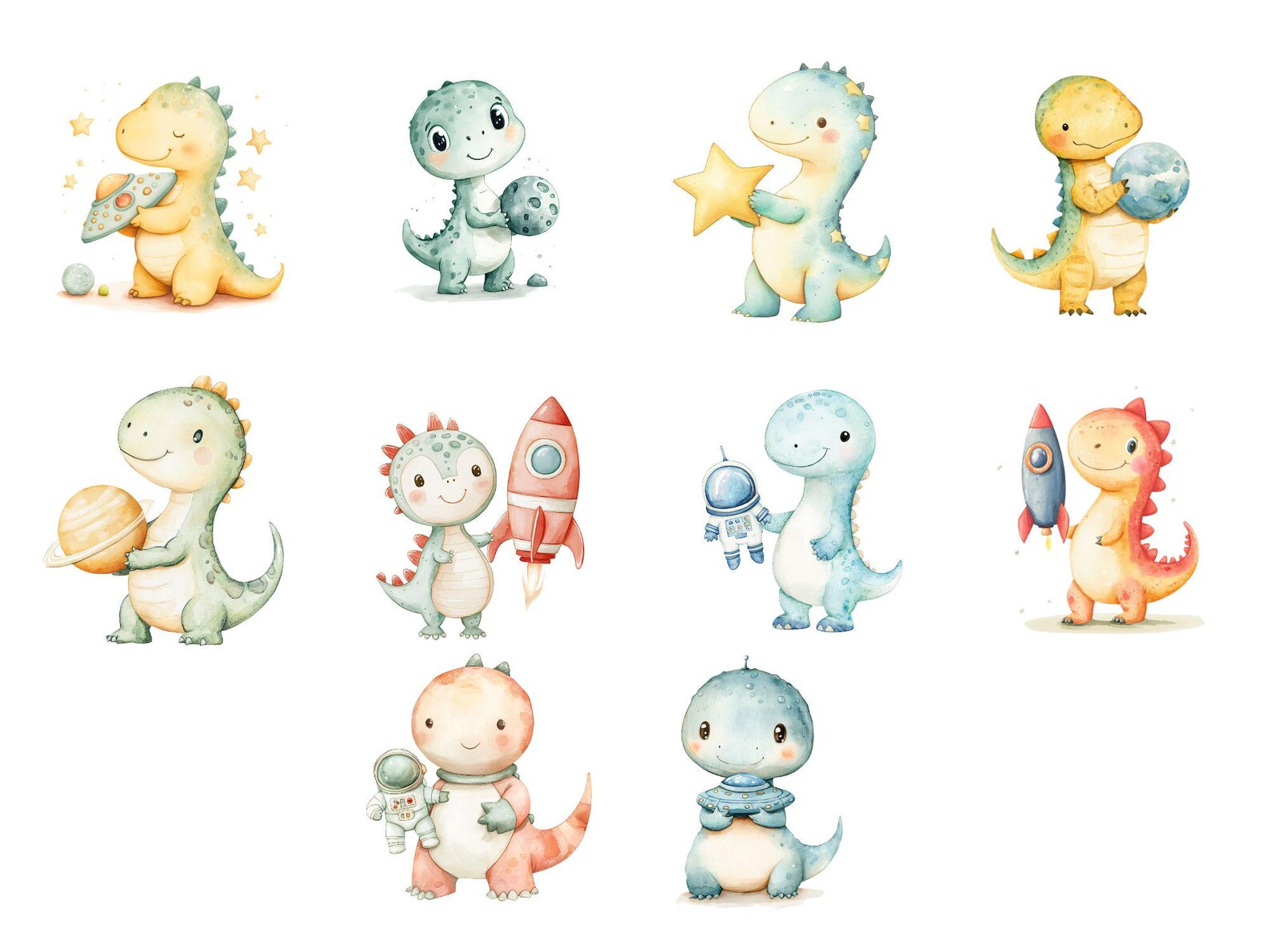 Cosmic Dinosaur Art Print: Galactic Dino Nursery Decor (digital ...