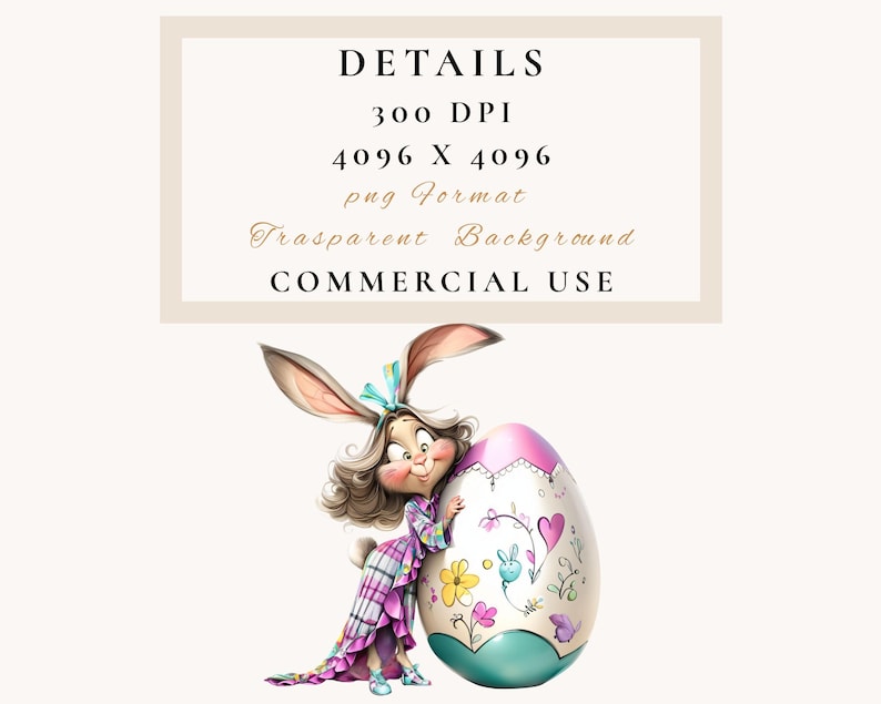 Quirky Easter Bunny Clipart: Whimsical Rabbit PNG Bundle (digital ...