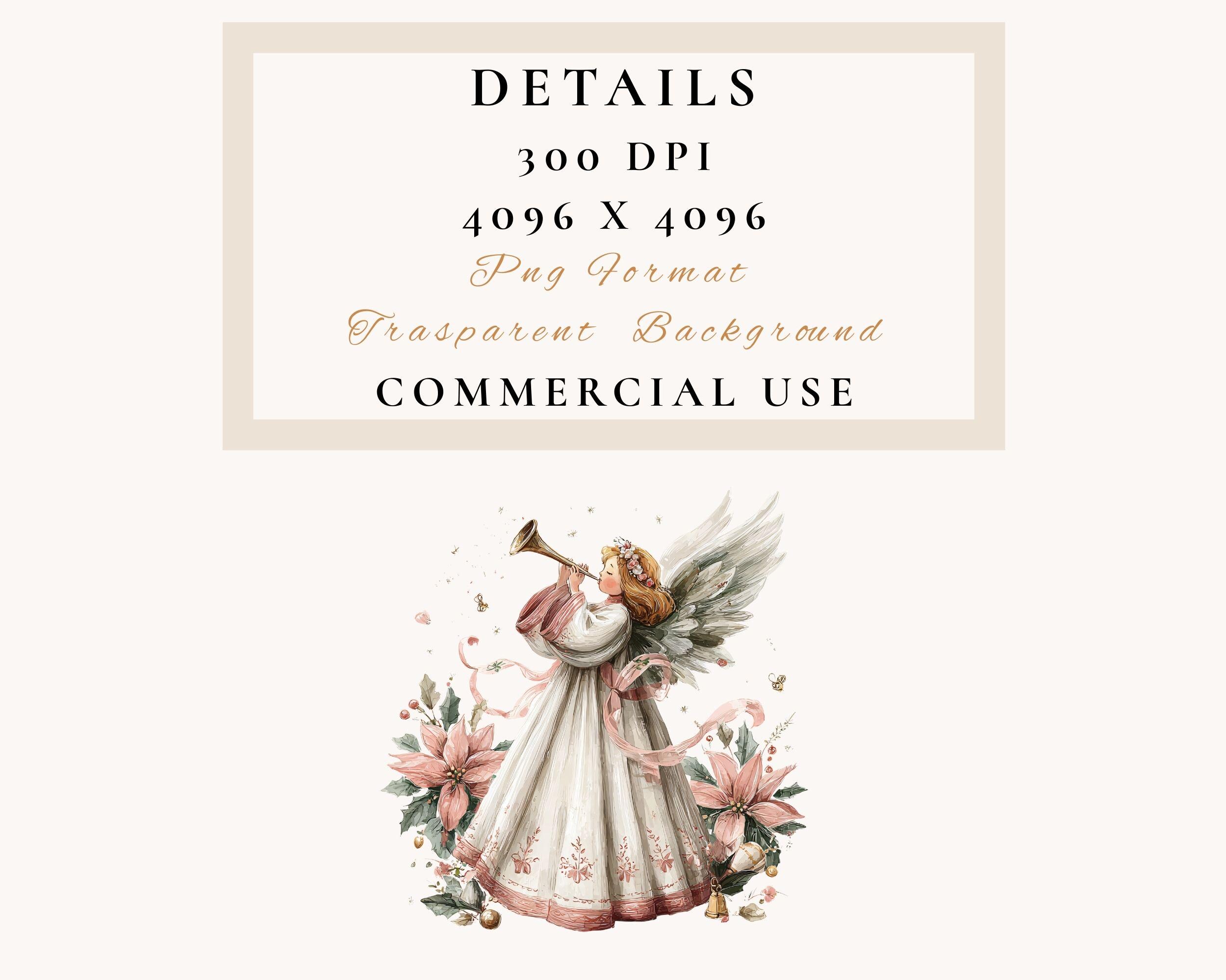 Watercolor Christmas Angels PNG Clipart: Holiday Scrapbook Graphics 1 ...