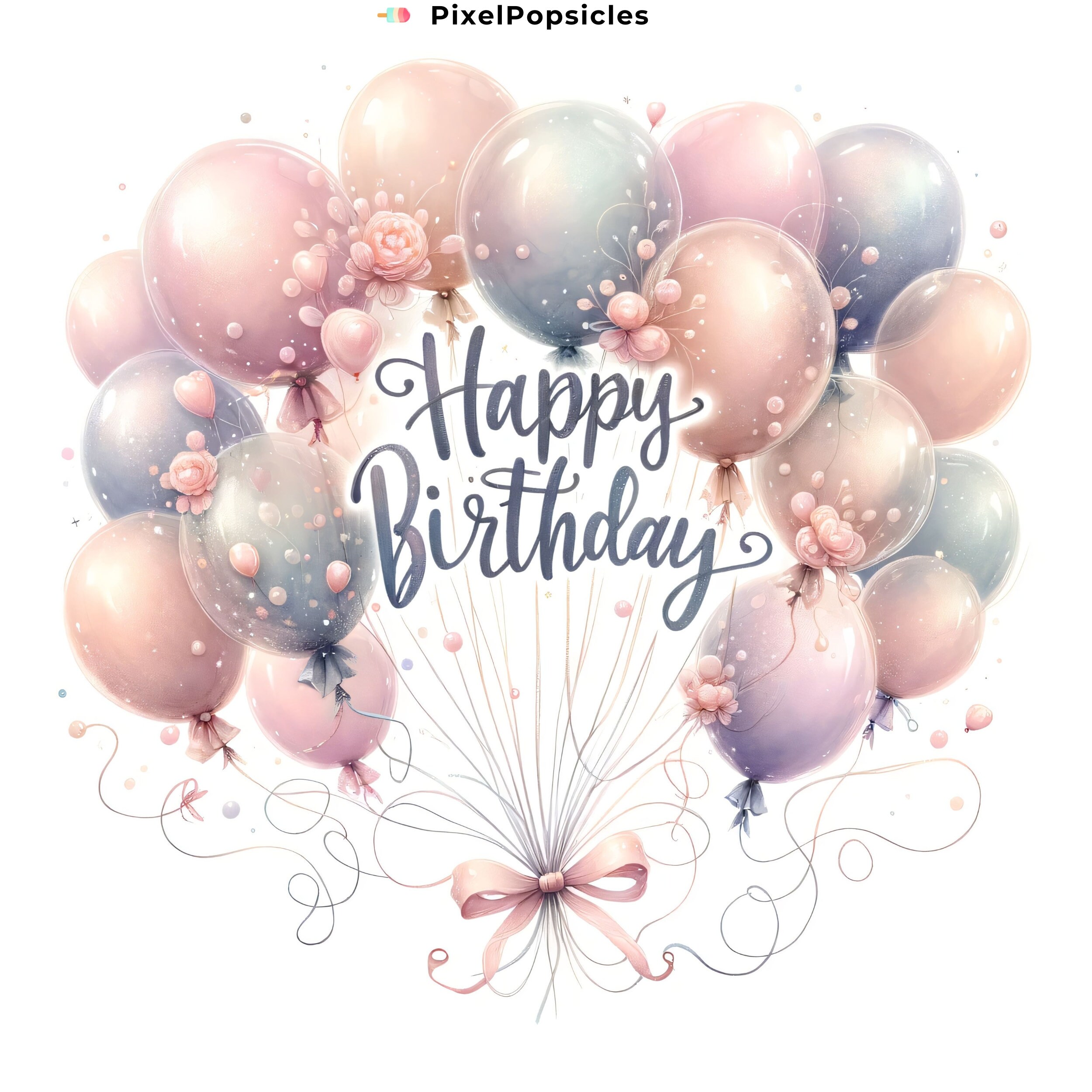 Watercolor Happy Birthday Collection JPG, Perfect for Birthday Cards ...