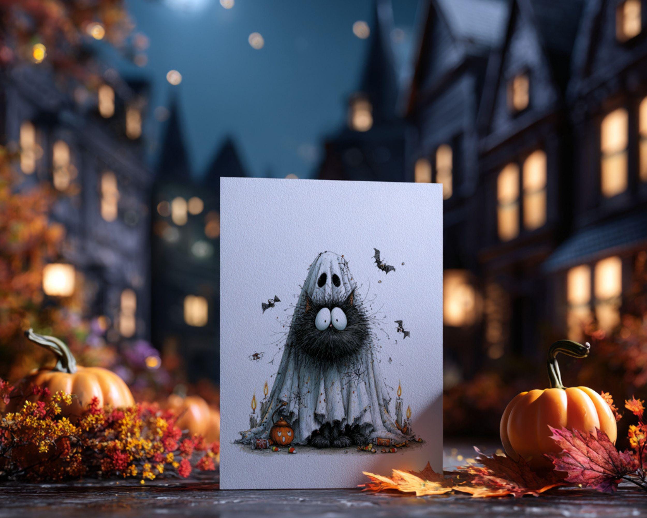 Ghost Animals Watercolor Clipart Set: Spooky Halloween PNG Images 1# 1 ...