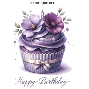 Birthday Cupcake Clipart Set - 16 High Quality Pngs, Memory Book, Junk ...