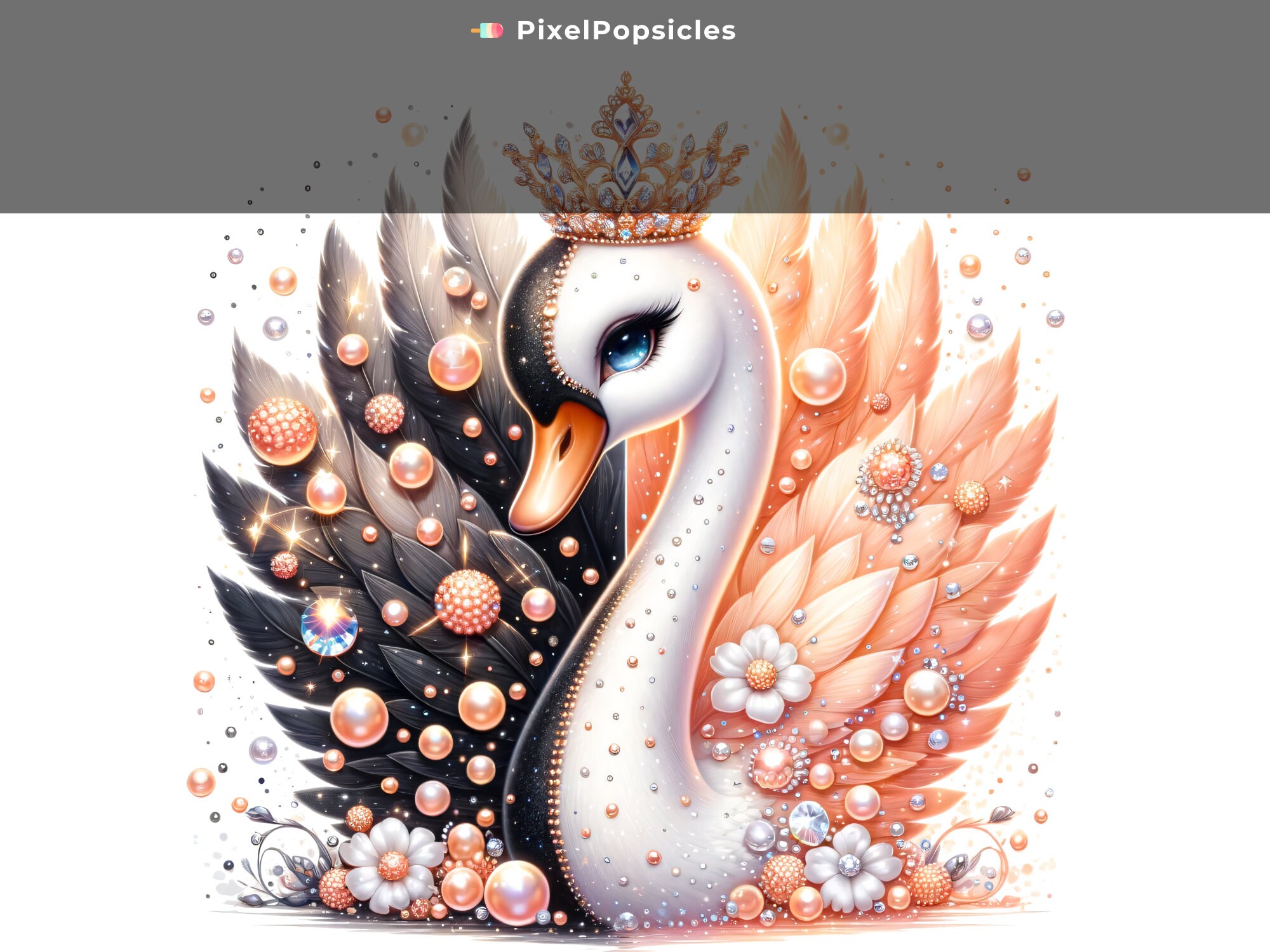 Watercolor Swan Clipart: Colorful Feathers PNG, Spring Easter Graphics ...