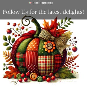 Plaid Pumpkin Clipart | Set of 10 | Cottagecore Fall, Rustic Autumn ...