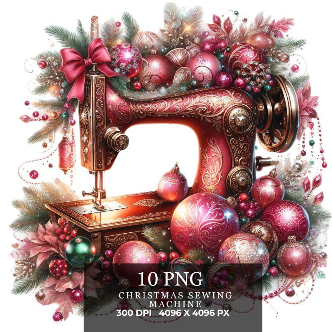 Christmas Sewing Machine PNG Clipart, Holiday Planner Graphics (digital ...