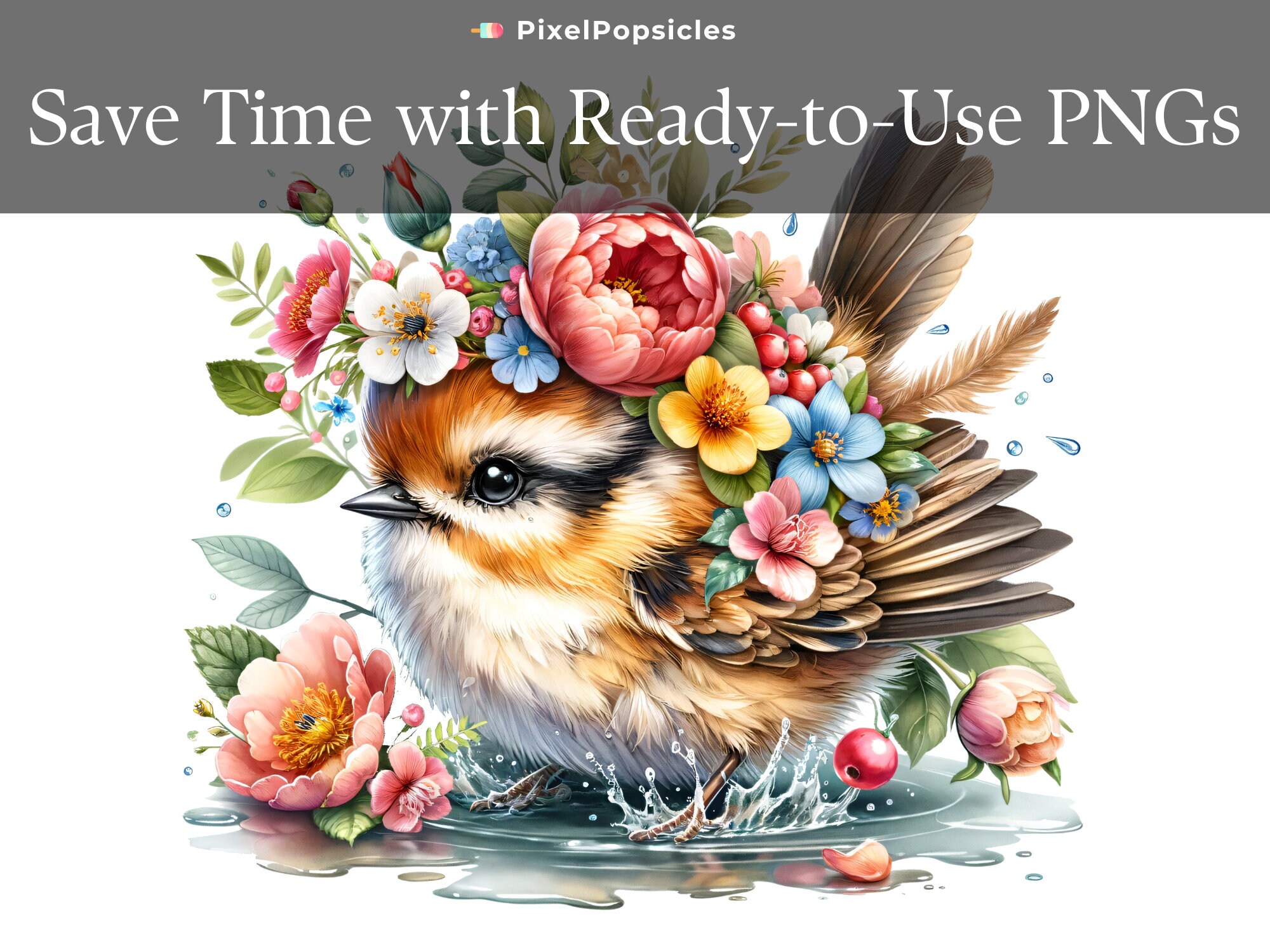 12 Cute Spring Birds Png, Cute Birds Clipart Png, Scrapbooking, Card ...