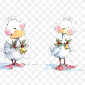 Christmas Duck PNG Bundle: Winter Woodland Clip Art (digital Download ...