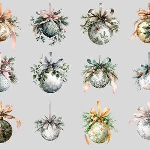 Christmas Clipart Bundle: Baubles, Bells & Wreath Ornaments (PNG, JPG ...