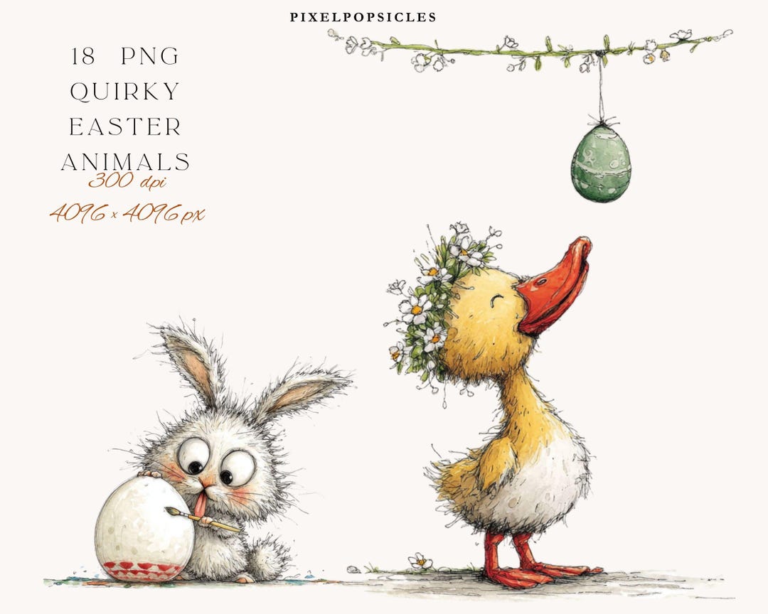 Easter Clipart: Watercolor Spring Animals Illustrations (digital ...
