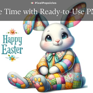 10 Watercolor Pastel Bunnies Easter Clipart - Easter-themed Attire PNG ...