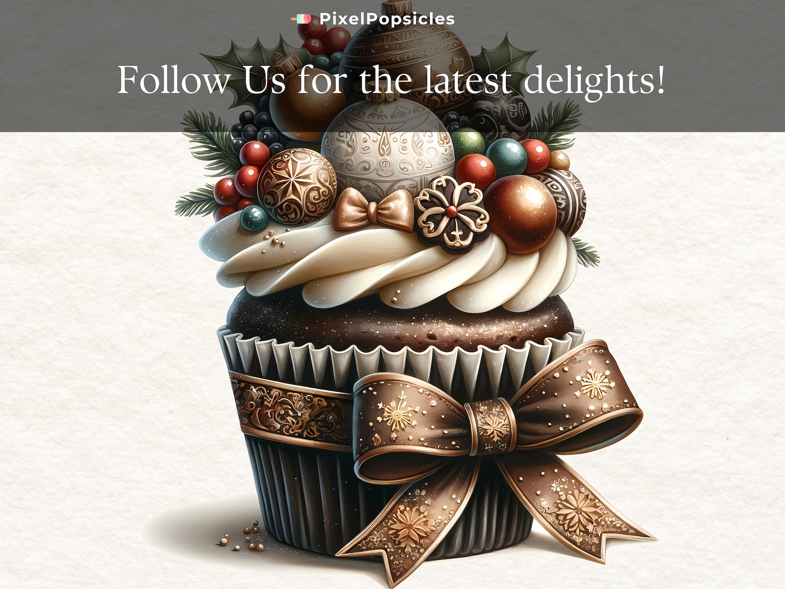 Christmas Cupcakes Clipart 10 PNG Bundle, Elegant Treats Transparent ...